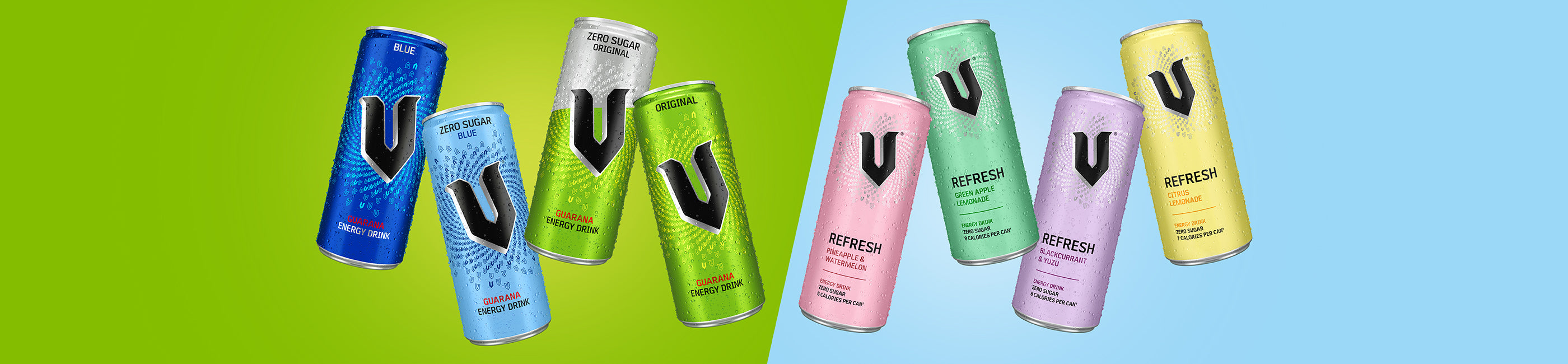 Guarana & Zero Sugar Energy Drinks Range - V Energy
